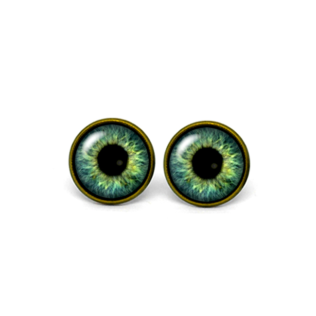 X196- Iris, Pupil, Eye, Eyeball, Glass Dome Post Earrings on Luulla